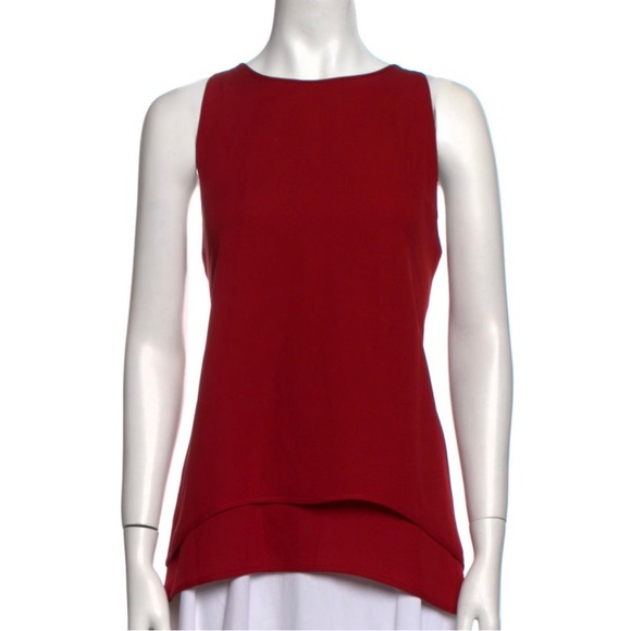 Theory | Tops | Red Theory Silk Tank Double Layer Zip Back Size M ...